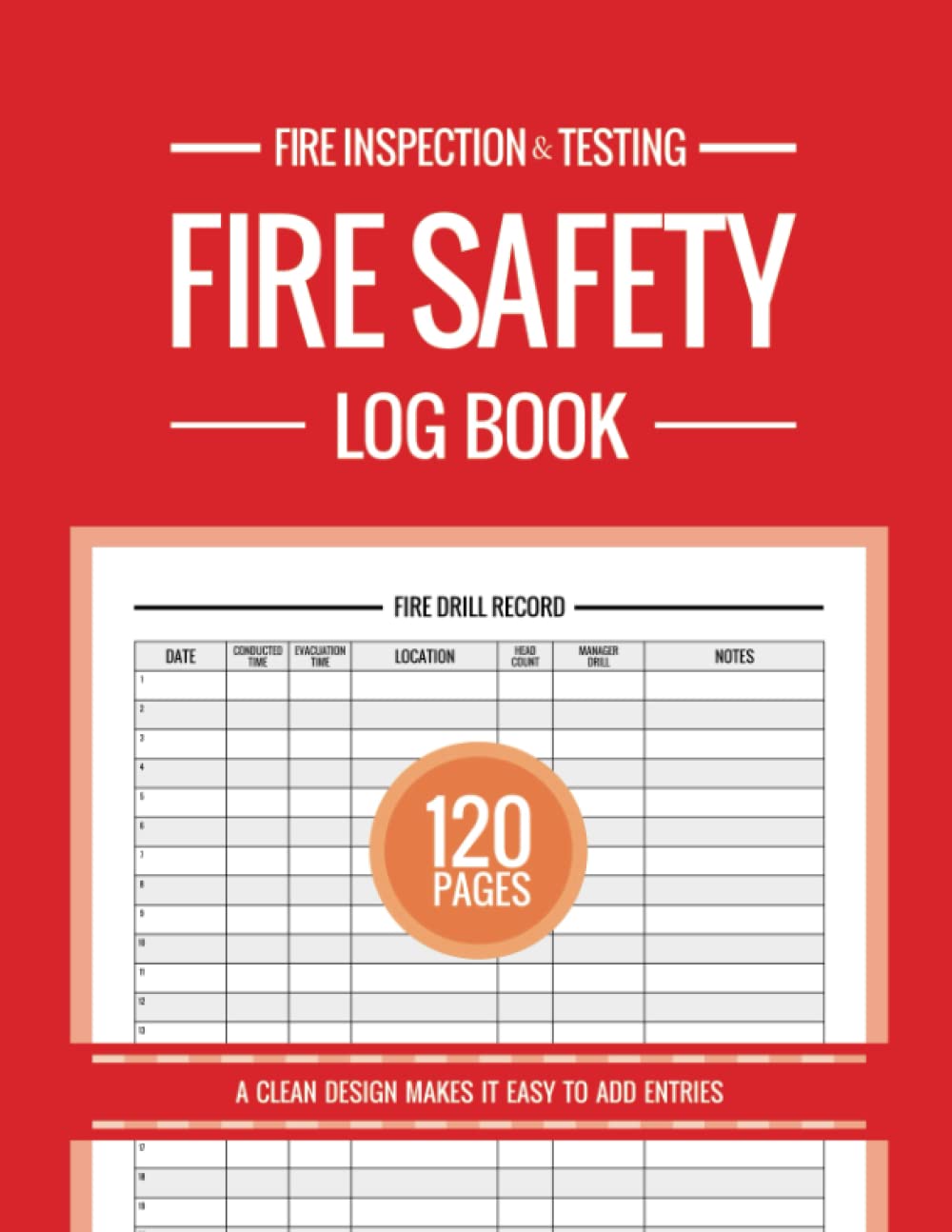 Fire safety log book, Fire inspection and testing log book, Fire drill ...