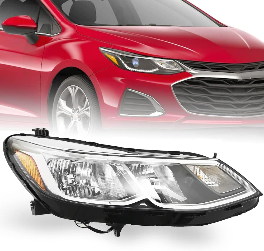 Amazon.com: Partzer For 2016-2019 Chevy Cruze Halogen Headlight ...
