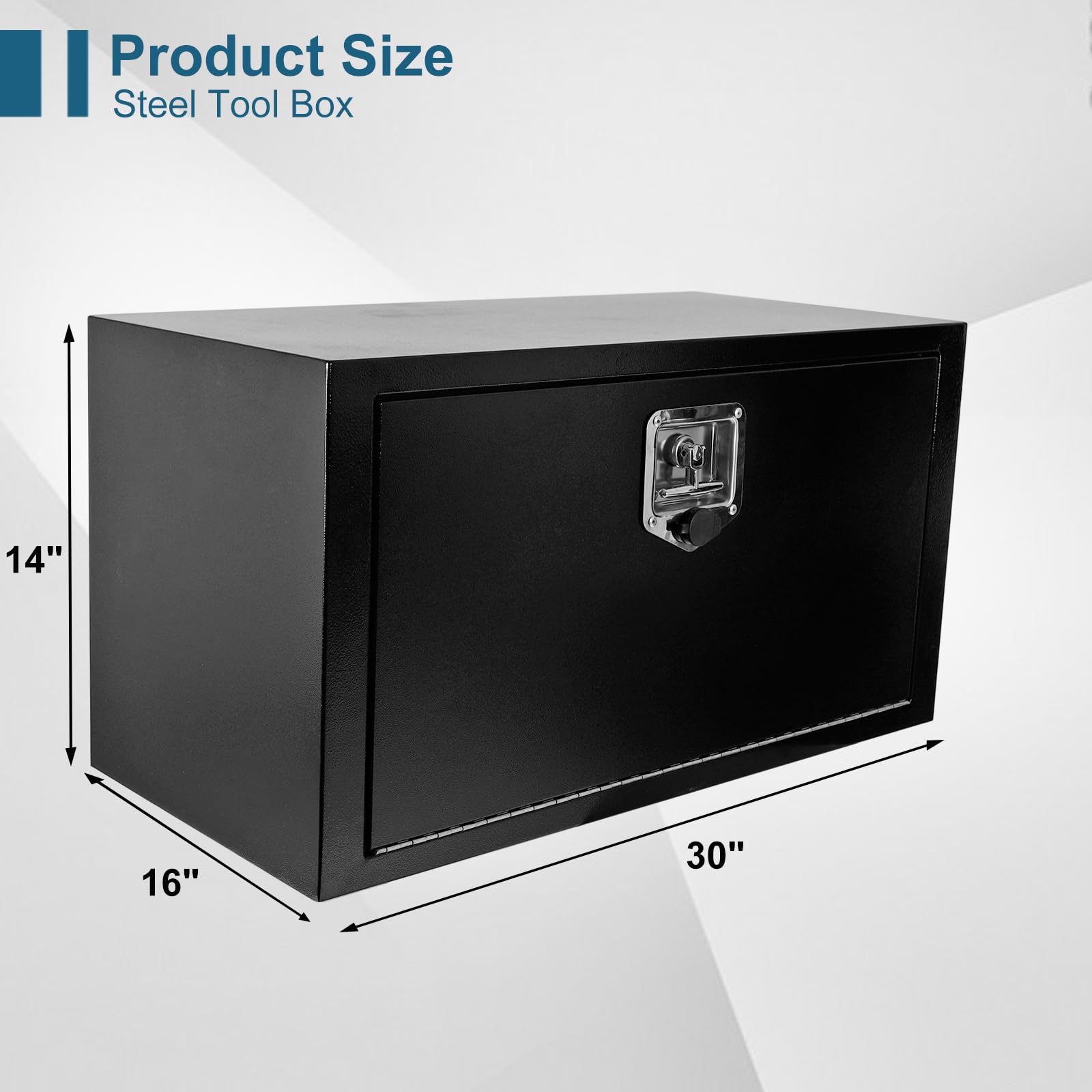 Snapklik.com : 30X16X14 Truck Box Black Heavy Duty Steel Trailer Box ...