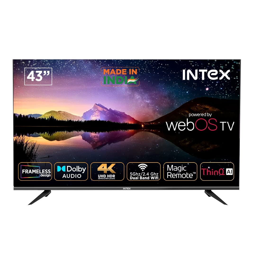 Intex 108 cm (43 inches) 4K Ultra HD Smart LED TV LED-WOS4304U (Black ...