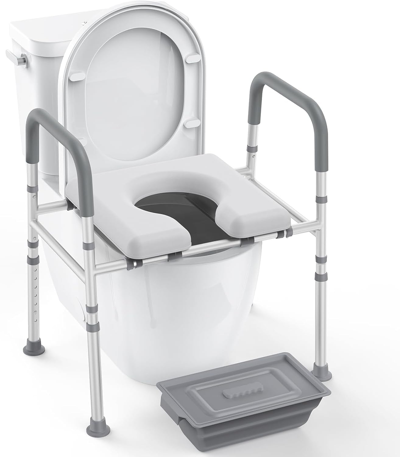 Amazon.com: Raised Toilet Seat with Handles, Toilet seat Riser with ...
