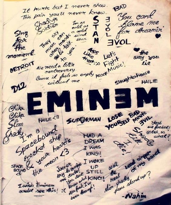 Set of 3 EMINEM Songs Wall Poster 8" X 12" A4 Sheet, HD Print, Resin ...
