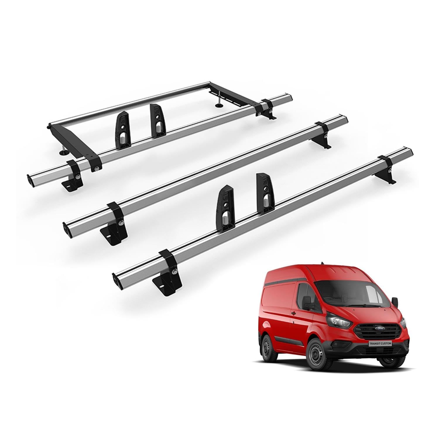 Buy Van Demon 3 Bar Roof Rack for Ford Transit Custom 2013-2024 (Only ...
