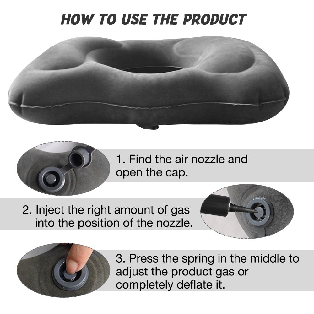 TGKYK Inflatable Donut Cushion, Ring Cushions for Pressure Relief with Pump & Travel Bag ...