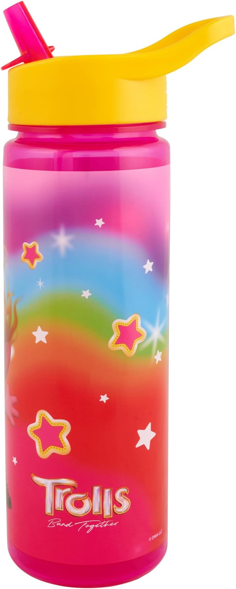 Amazon.com: Trolls 3 Band Together Water Bottle Flip Up Straw 600ml ...