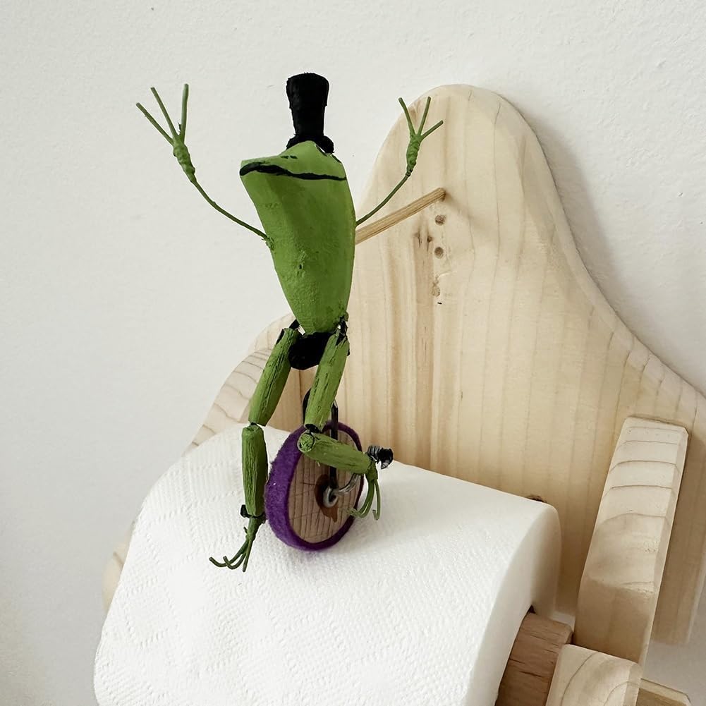Amazon.com: Funny Frog Riding Bicycle Toilet Paper Holder Tissue Roll ...