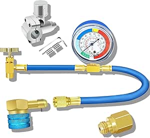 AIWMQYYF Refrigerant Filling Hose Kit with Pressure Gauge, Refrigerator ...