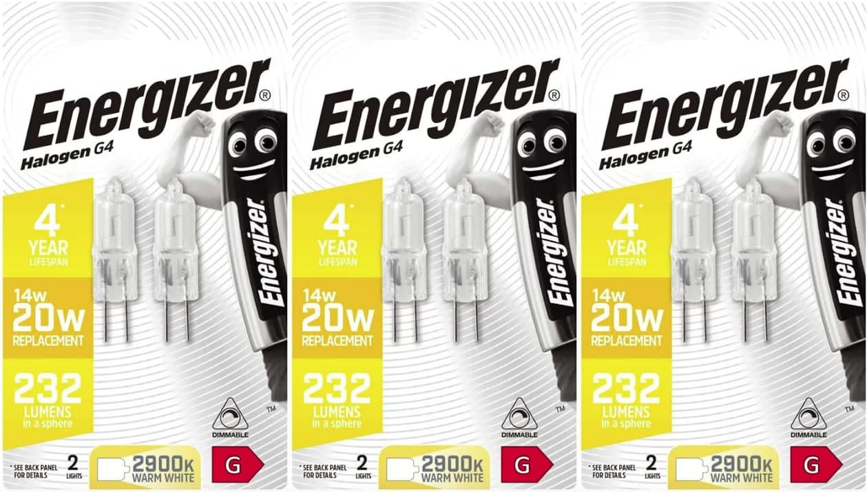 10 Pack EcoHalogen G4 Capsule Bulbs 14W (20W Eqv.) 2,900K, 12V, Warm ...