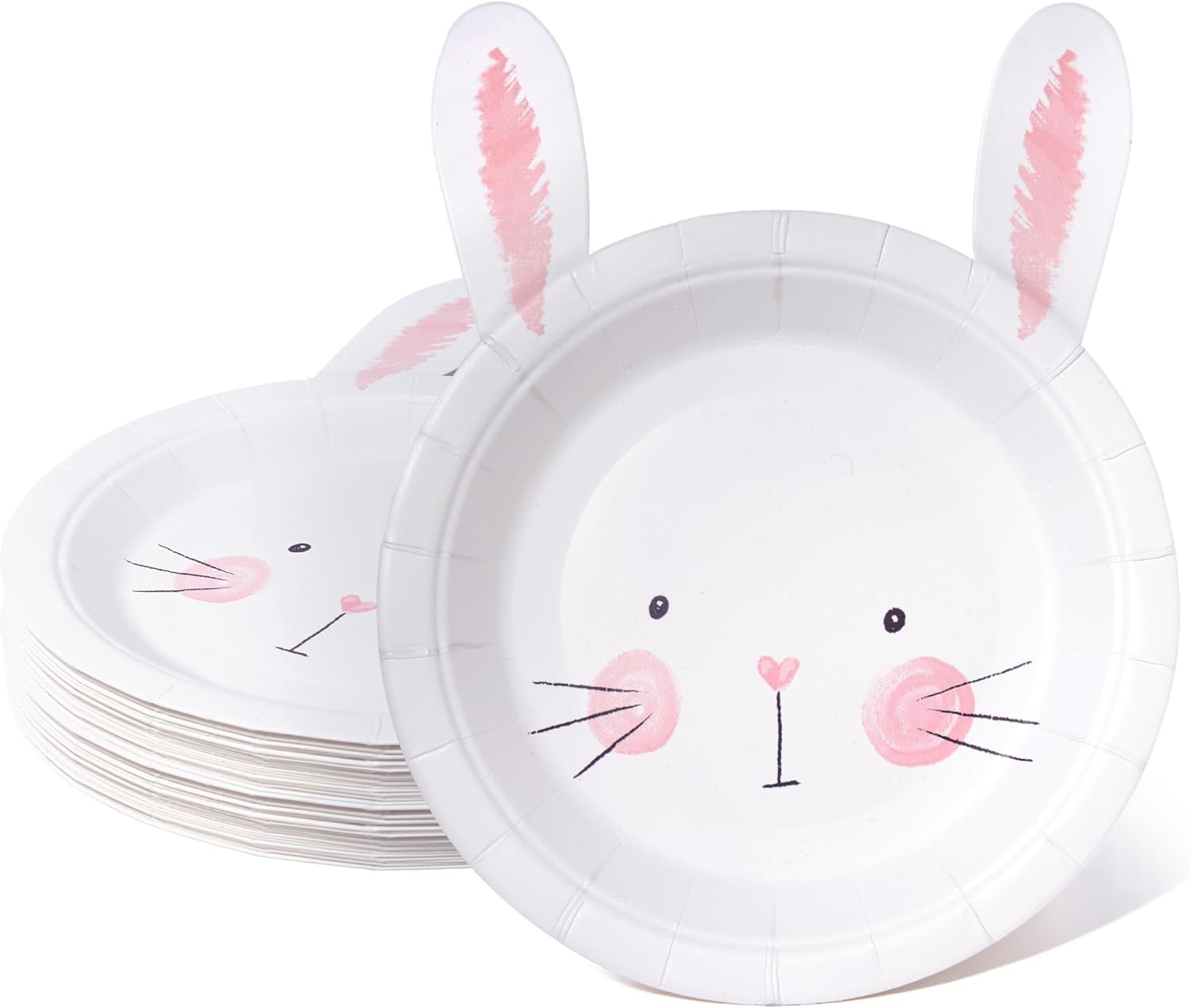 Amazon.com: Cheerland Easter Party Decoration Bunny Plates for Easter ...