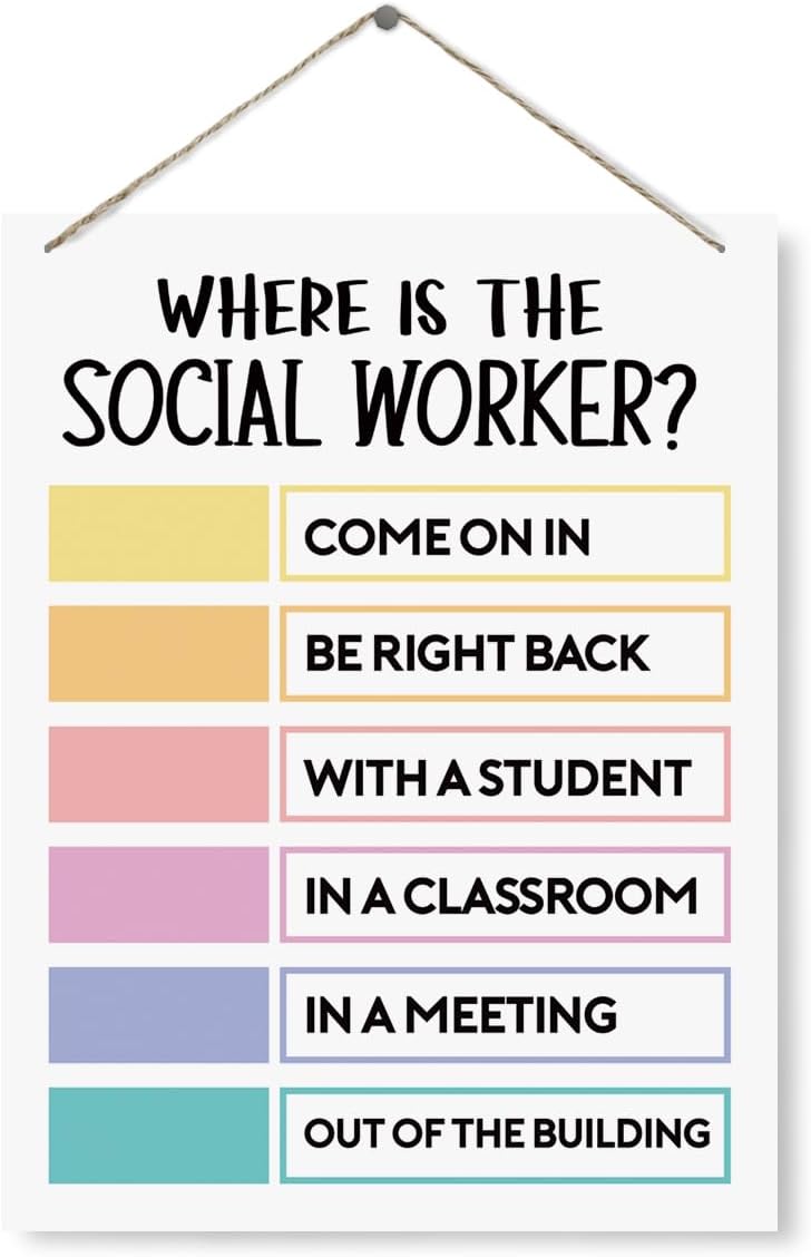 Amazon.com: Where is the Social Worker Door Sign, Therapy Room Decor ...