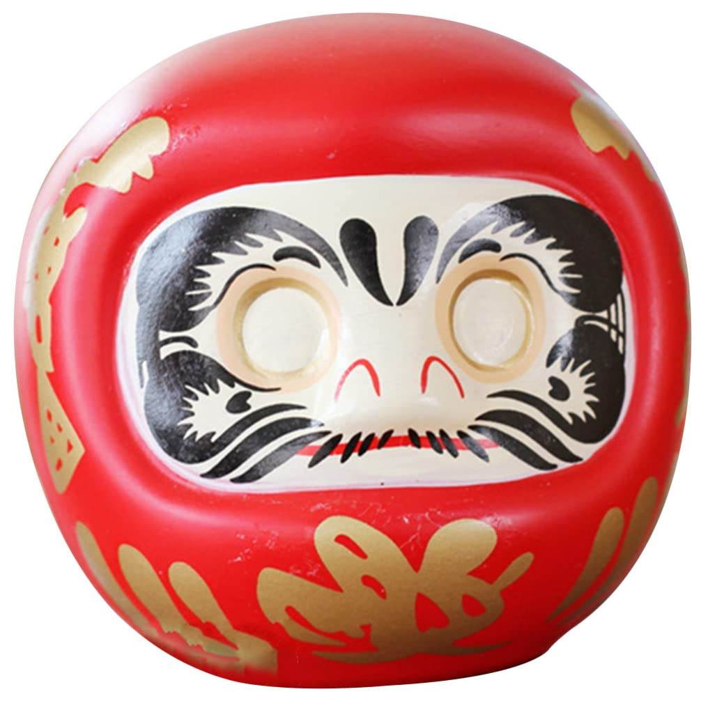 Red Piggy Bank Voiceine Mini Japanese Daruma Doll Ceramic Good Luck ...