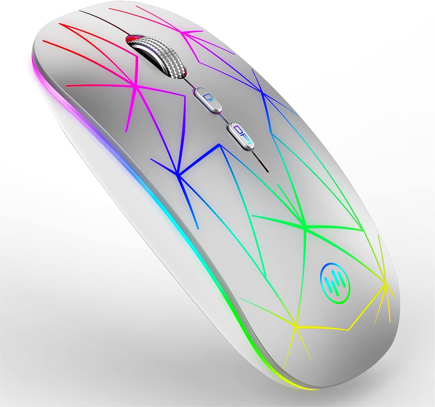 Uiosmuph U18 Wireless Computer Mouse with USB Nano Receiver, 2.4G Slim ...