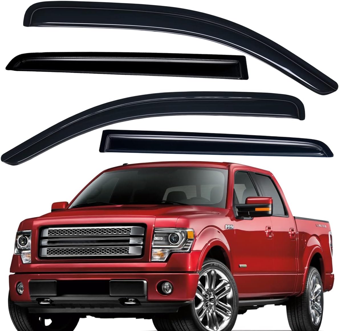 Lightronic Extra Durable Outside-Mount Auto Vent Window Visors, Fits ...