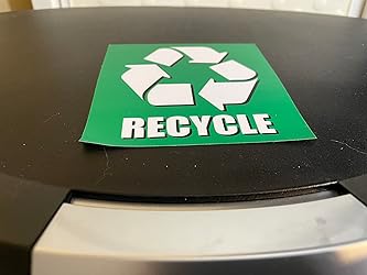 Amazon.com: 2 PC Recycling Stickers for Trash Can - 4 x 4 Vinyl ...