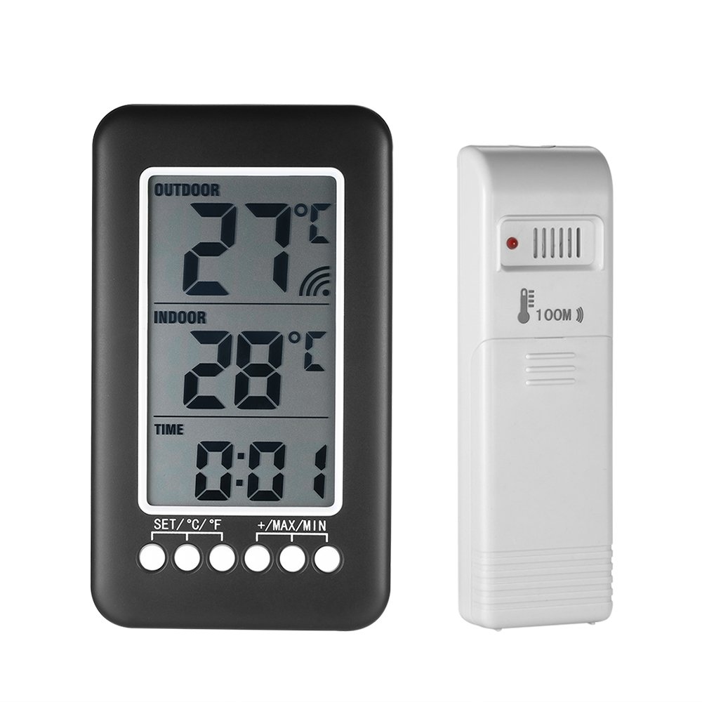 Amazon.com: Indoor Outdoor Thermometer, LCD ℃/℉ Wireless Digital ...