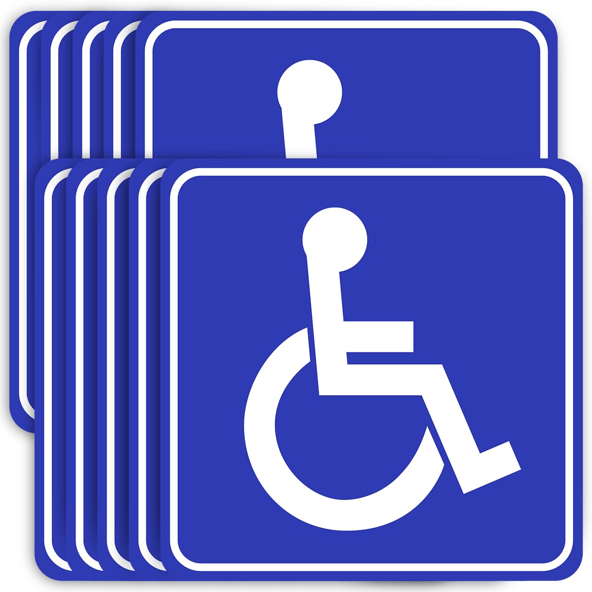 Amazon.com : 10 Pack Handicap Sign Stickers, 6x6 inch Handicap Parking ...