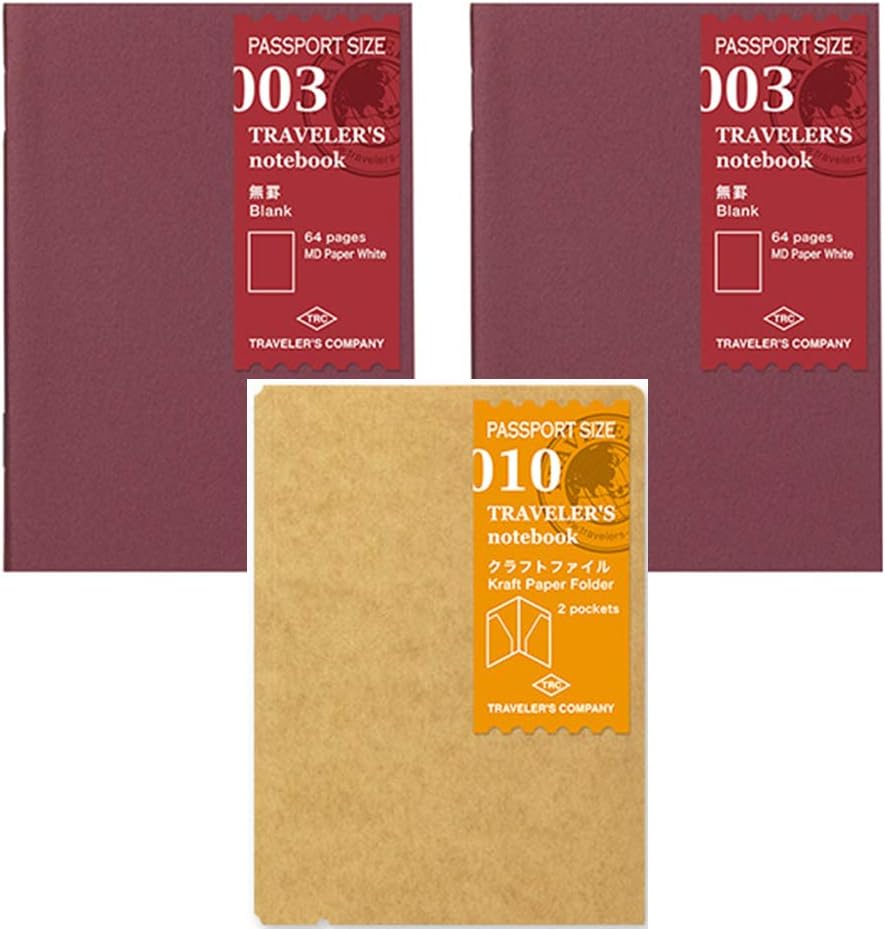 Amazon.com : Midori Traveler's Notebook Passport Size Refill Set ...