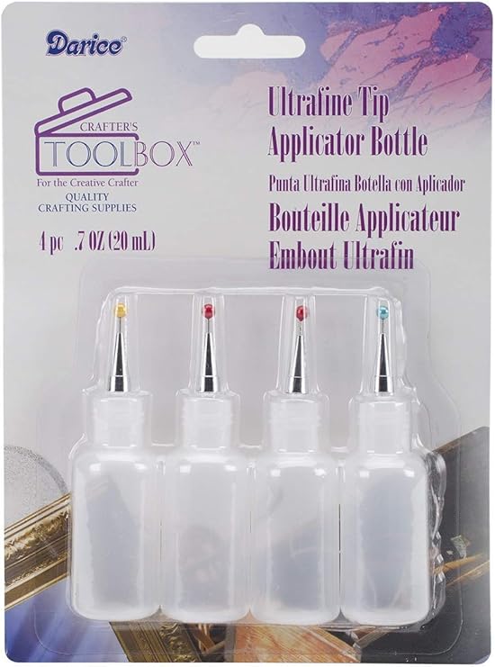 Darice Ultrafine Tip Applicator Bottles, Multi-Colour, 2.54 x 13.97 x ...