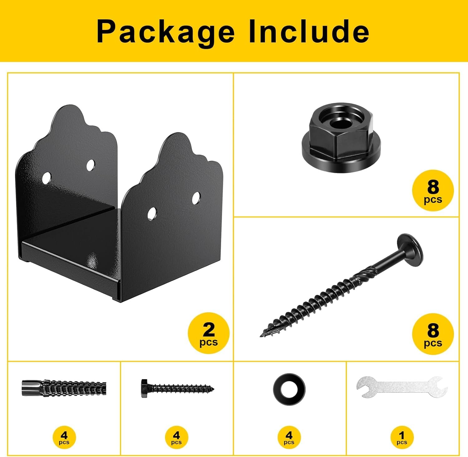 Snapklik.com : 4 X 4 Post Base, 2Pcs Stainless Steel Adjustable Post ...