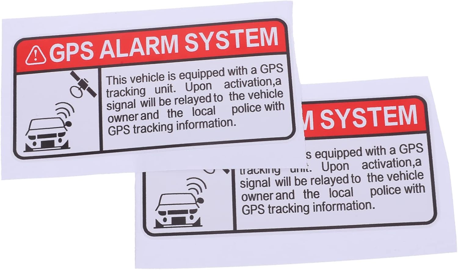GRADENEVE 2pcs Tracking Sticker Durable Car Decals Eye-catching Warning ...