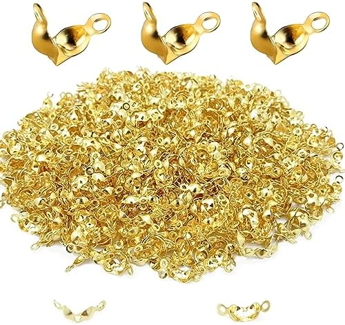 Amazon.com: Mulutoo 1600Pcs Bead Tips Knot Covers Clamshell Fold-Over ...