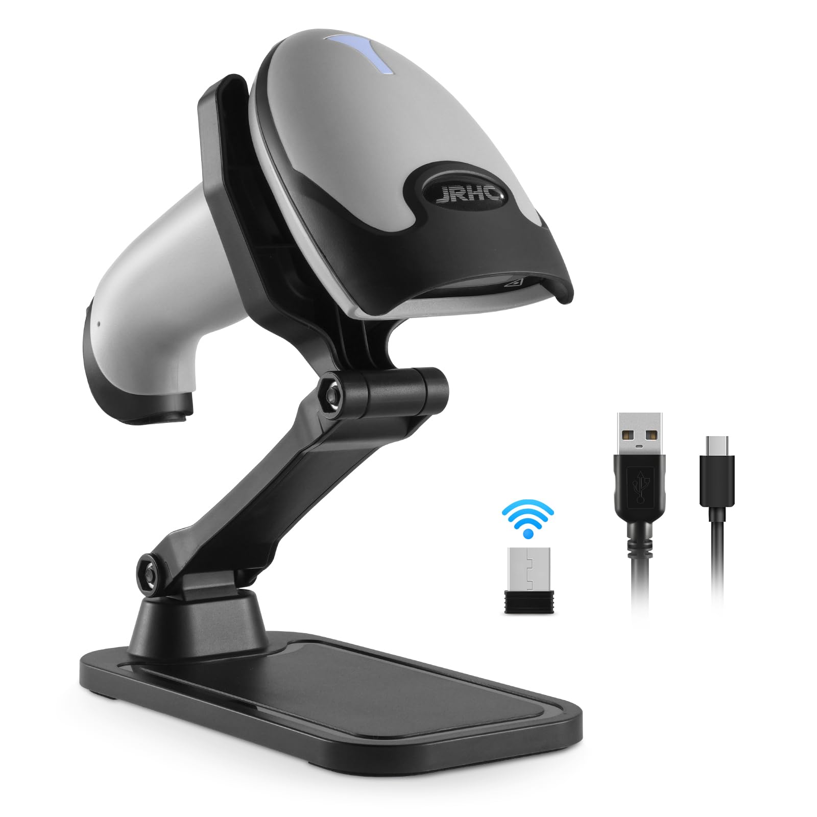 Amazon.com : Barcode Scanner with Stand, JRHC Wireless 1D Laser Bar ...