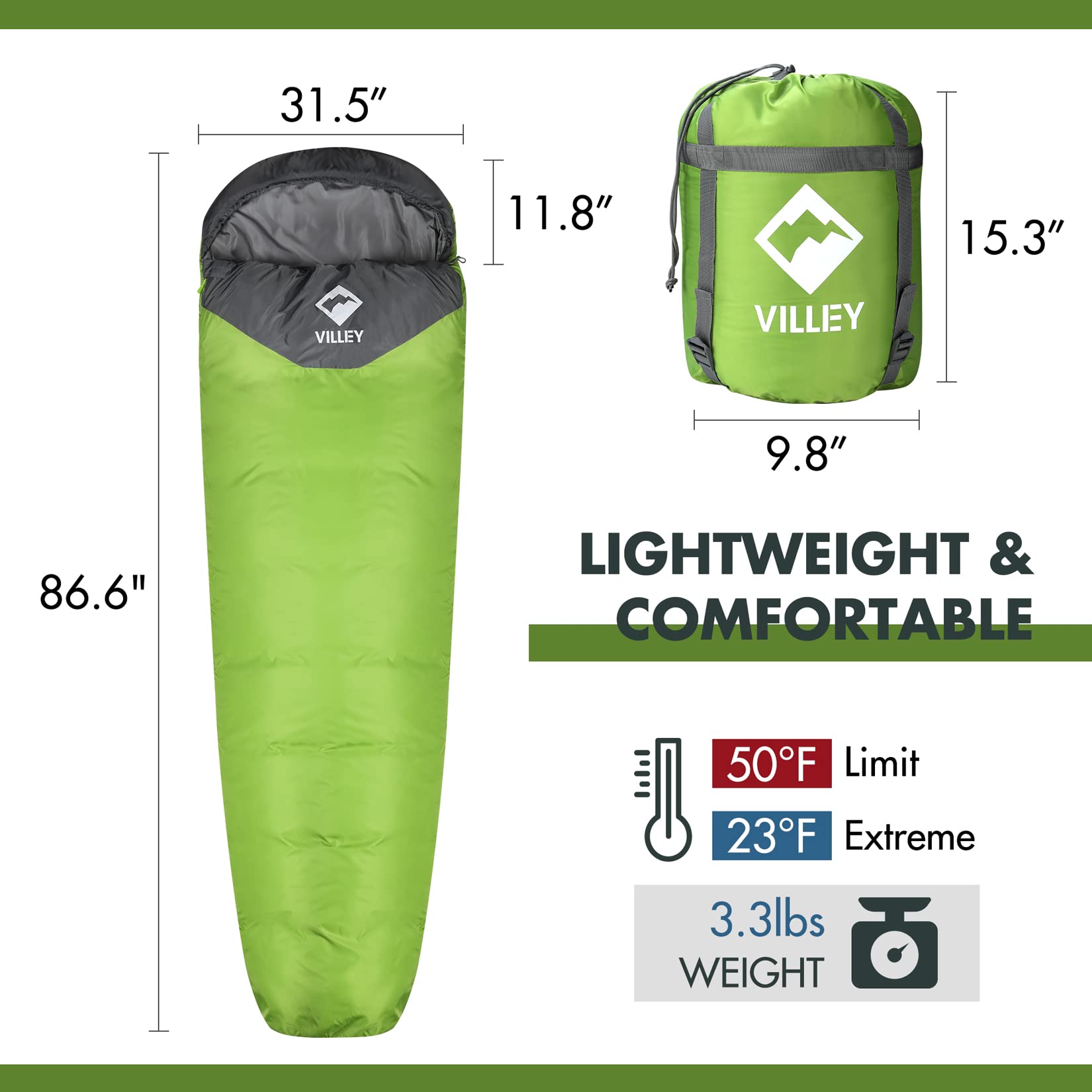 Snapklik.com : Mummy Sleeping Bag, Lightweight Backpacking Sleeping Bag ...