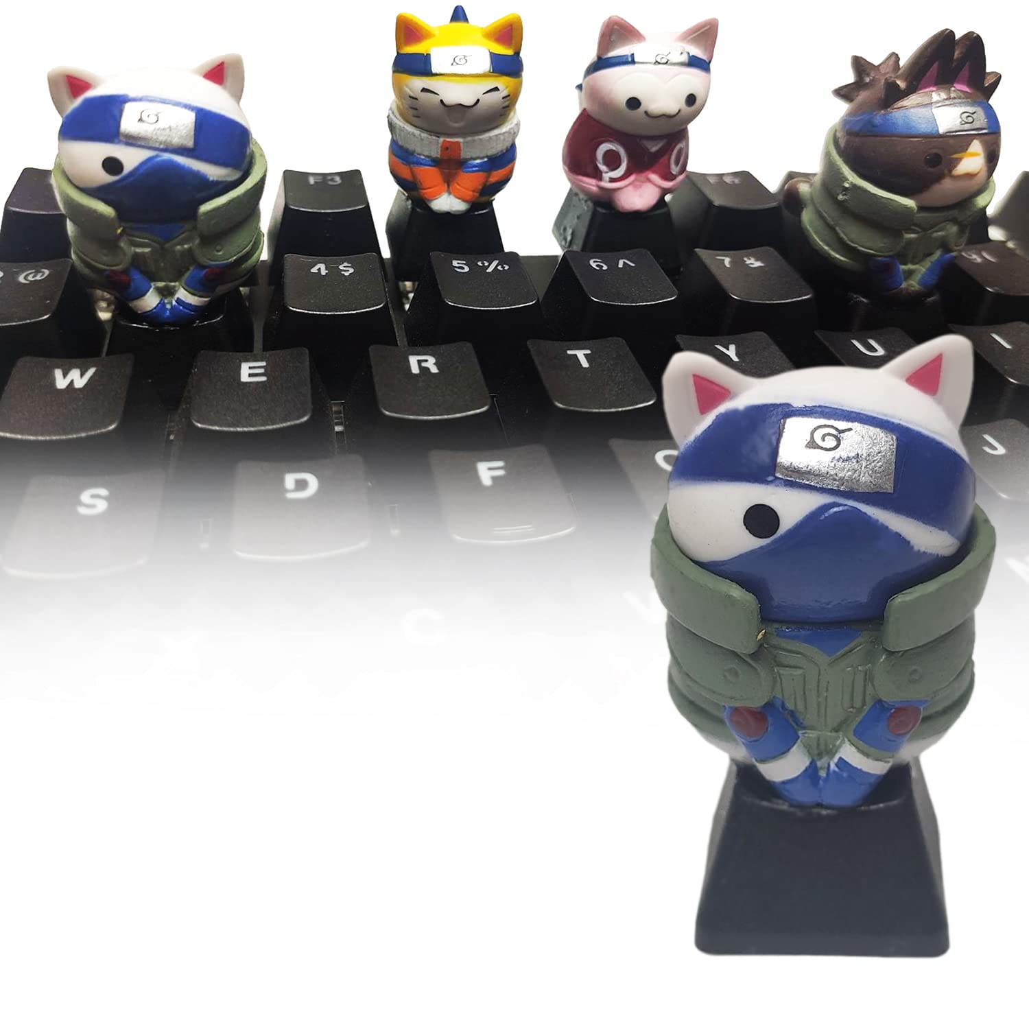 Buy Naruto Keycaps Japanese Anime Cool Black Key Caps,Compatible with ...