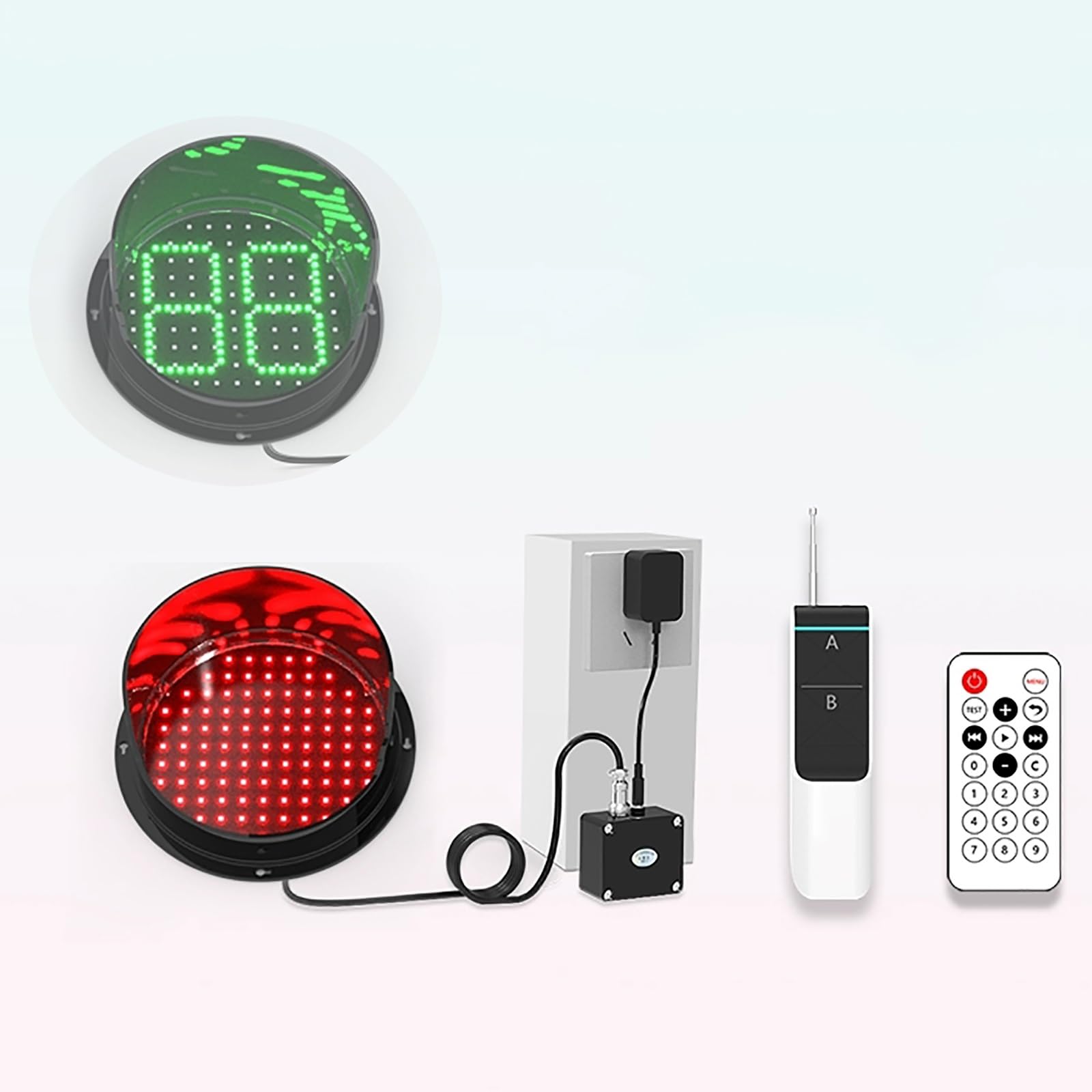 Snapklik.com : 2-in-1 Red/Green Traffic Light, One-Color Countdown ...