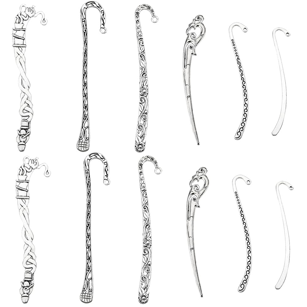 Amazon.com: SUNNYCLUE 12Pcs Hook Bookmarks Metal Bookmark Blanks ...