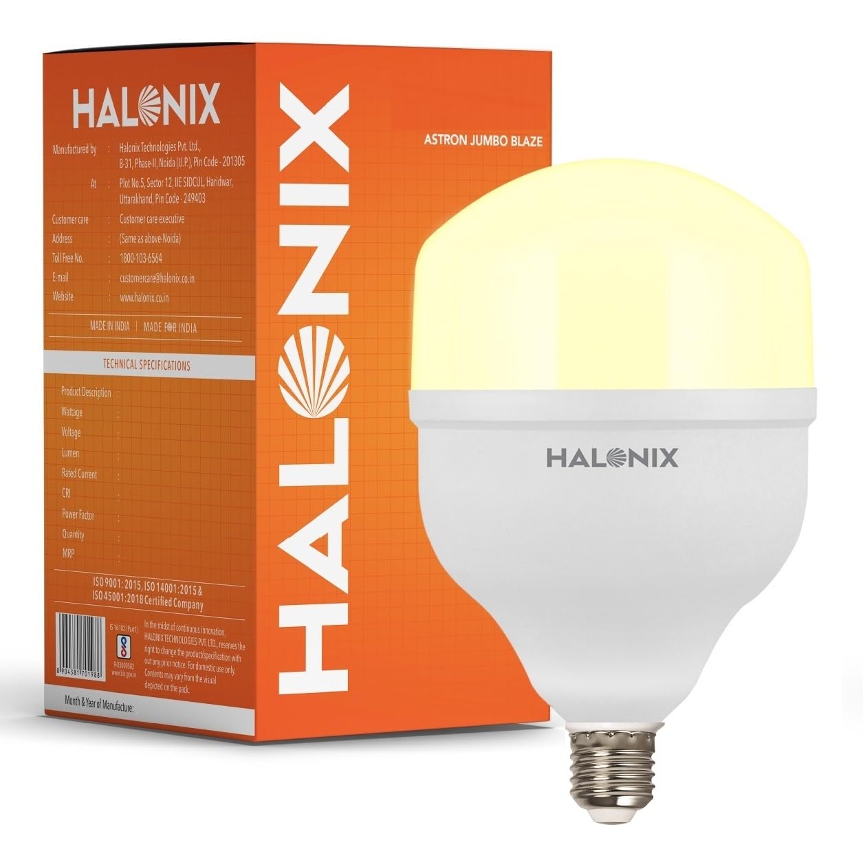 Buy Halonix 50W E27 Screw Type LED Bulb – Yellow (3000k) | Energy ...