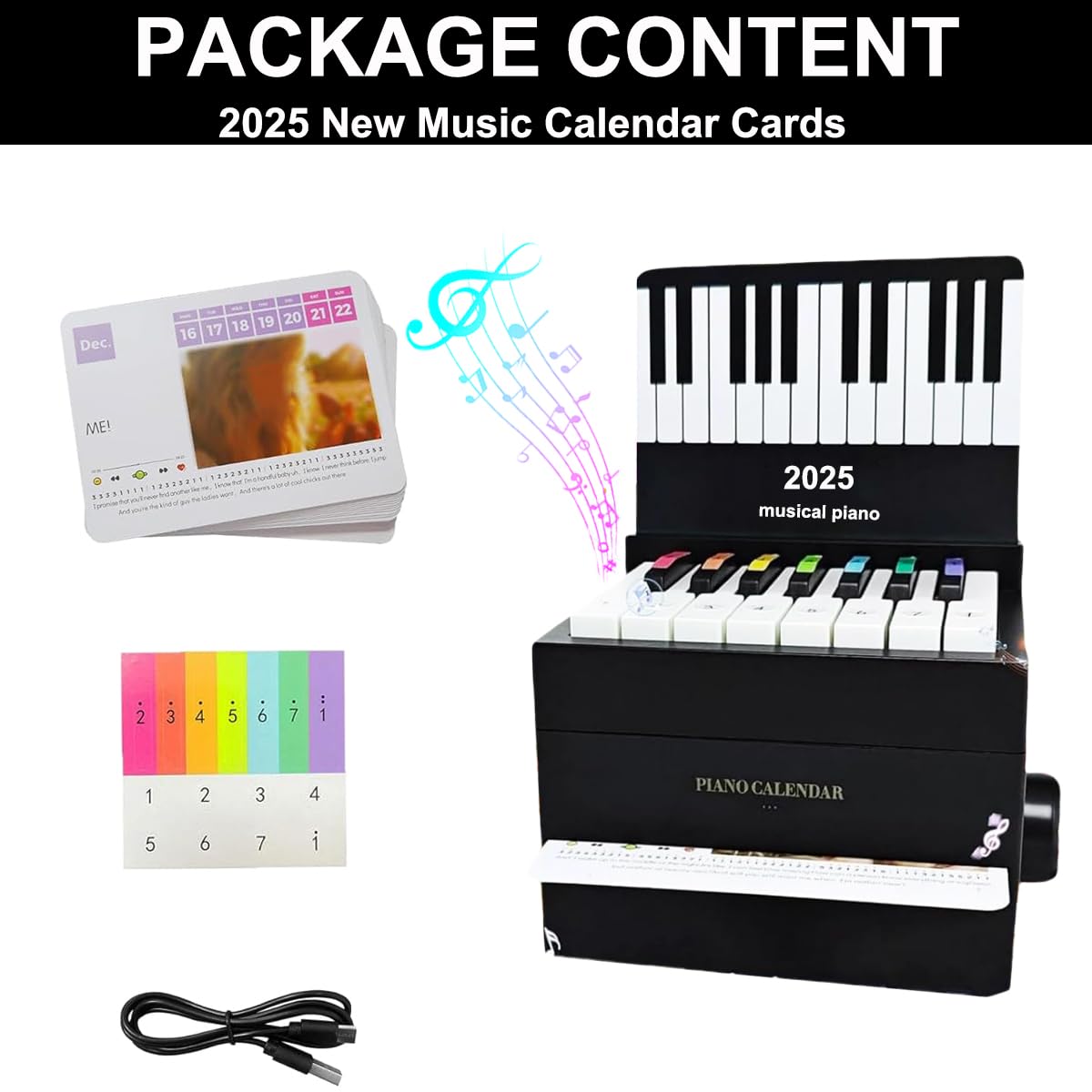 Snapklik.com : Piano Calendar 2025 Desk Calendar, Mini Piano Calendar
