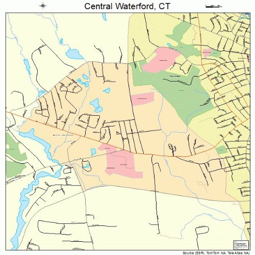 Amazon.com: Large Street & Road Map of Central Waterford, Connecticut ...