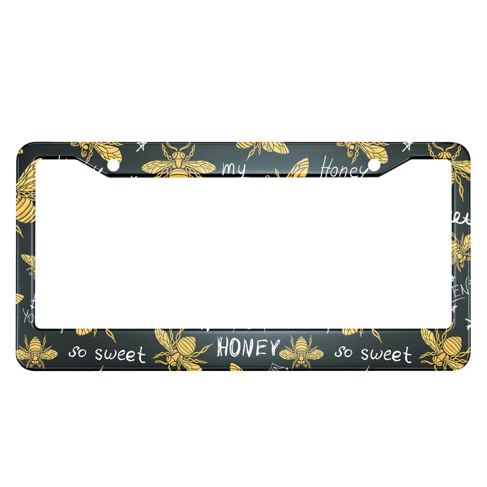 Amazon.com: HOSNYE Honey Bee License Plate Frame Golden Honey Bee So ...