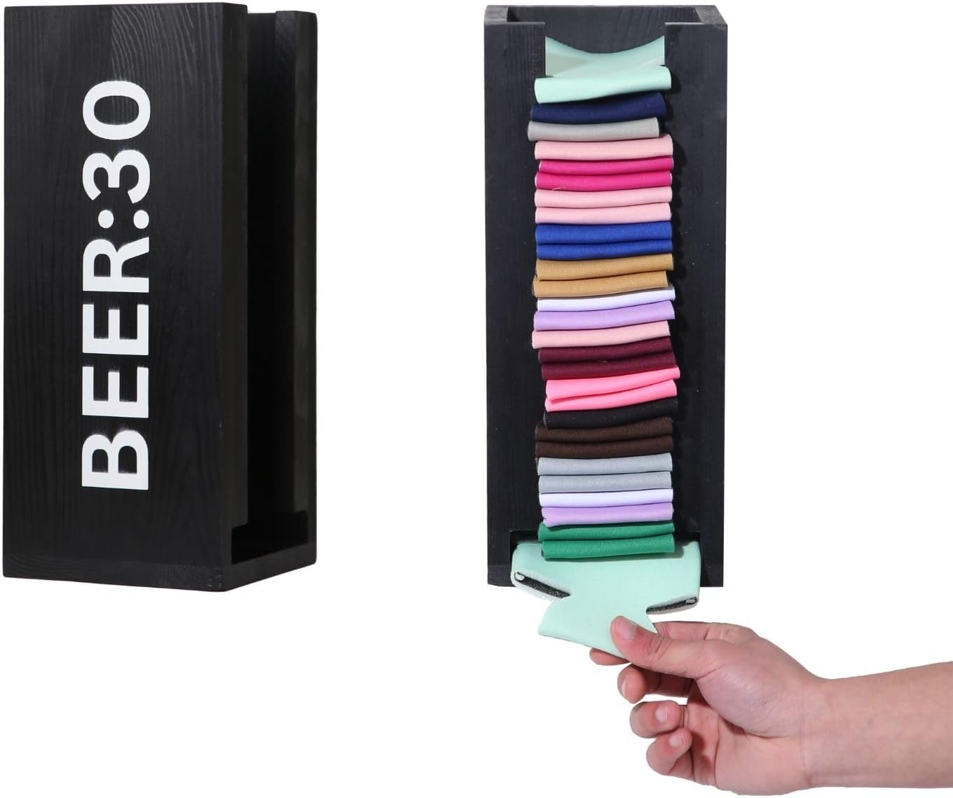 Amazon.com - GoFika Can Cooler Holder Dispenser Wall Mounted Wood Black ...