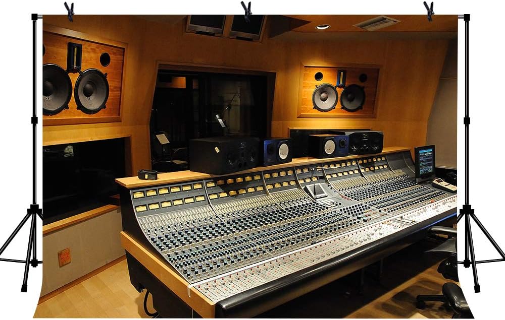 Amazon.com : LYLYCTY 7x5ft Recording Studio Background Modern Recording ...