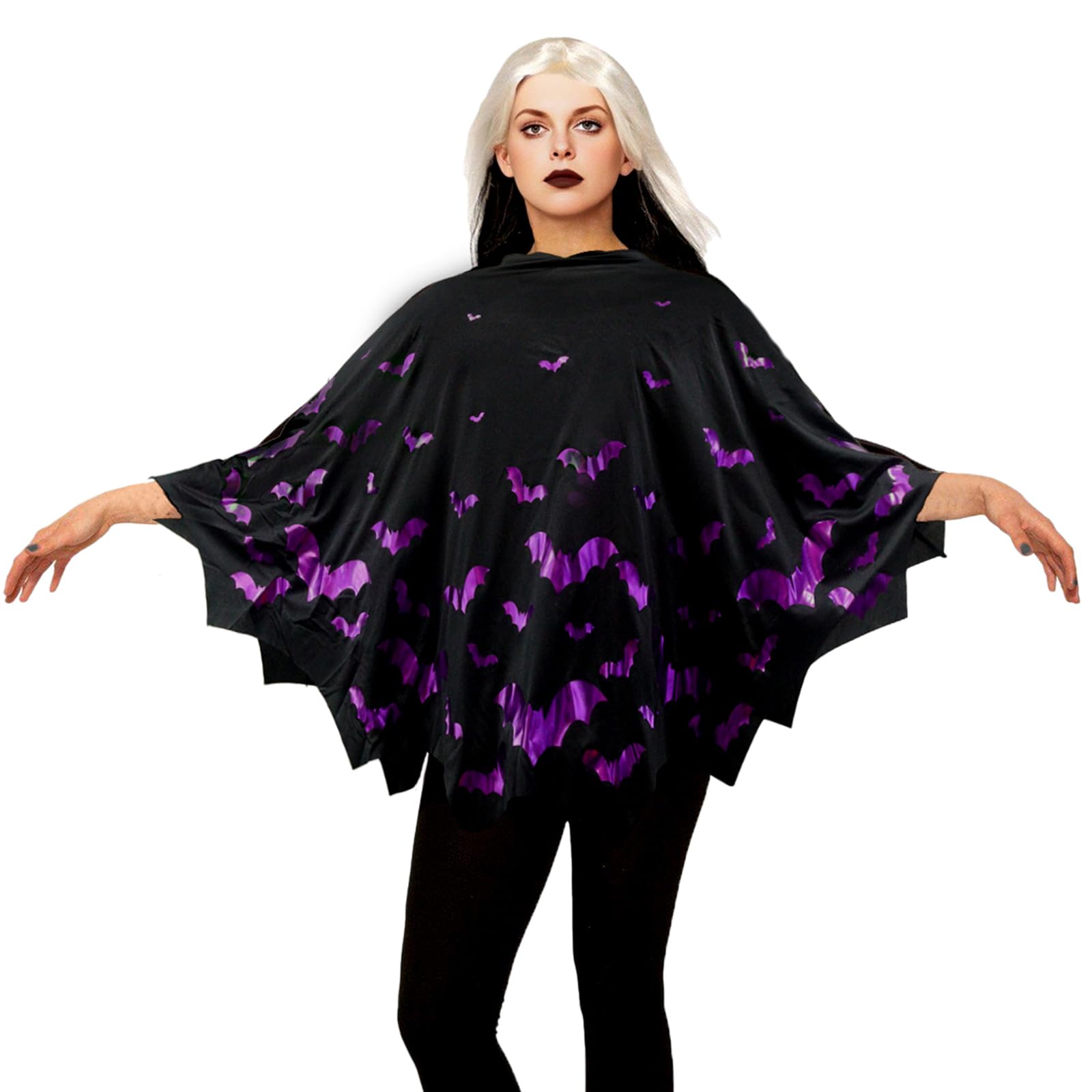 Amazon.com: XXLOG Bat Costume Adult Women Halloween Poncho One Size ...