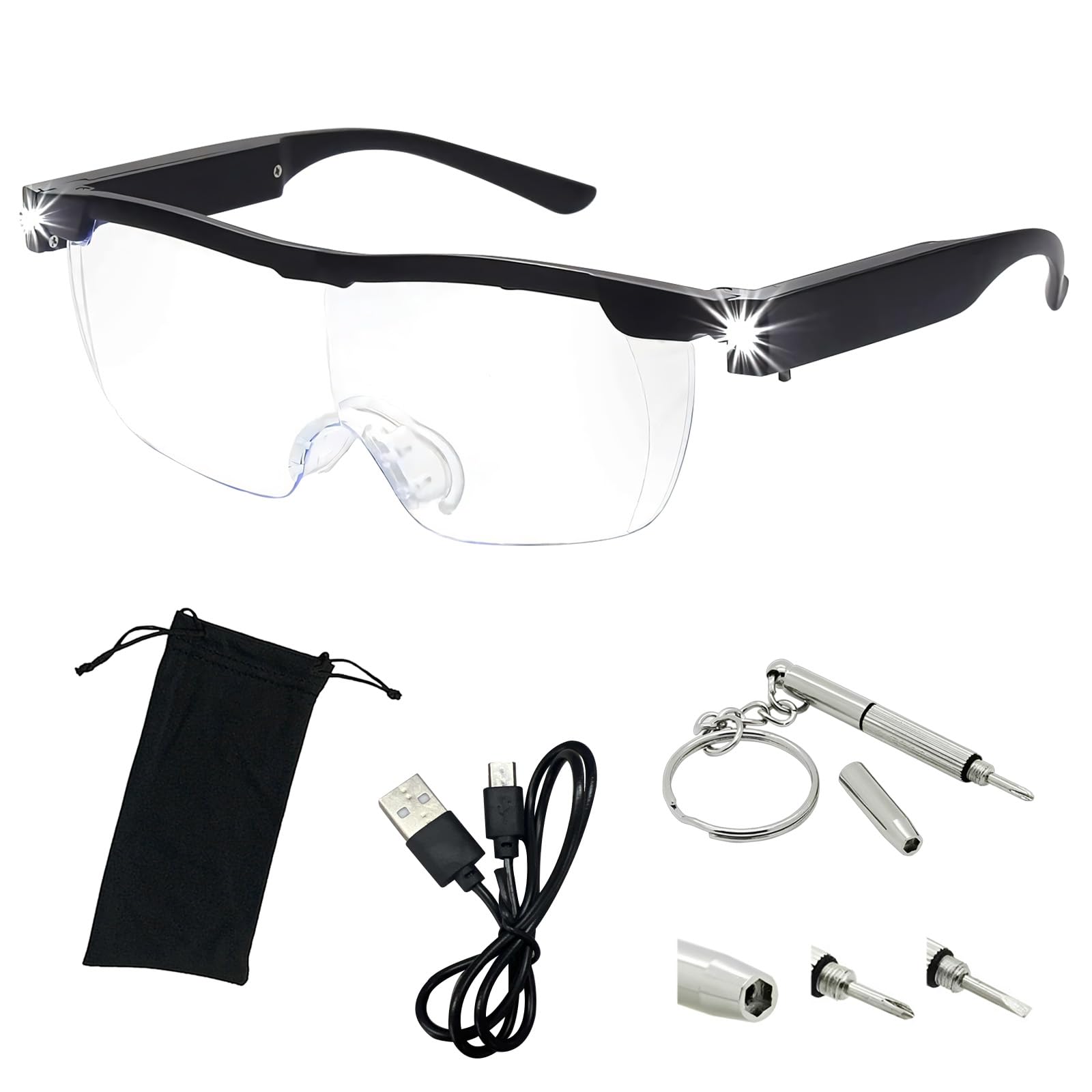 Hocklliy Magnifying Glass with Light USB Rechargeable 160% ...