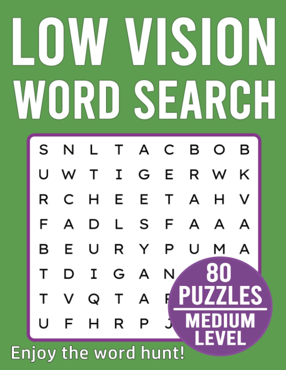 Low Vision Word Search: Extra Large Print Puzzles for Visually Impaired ...