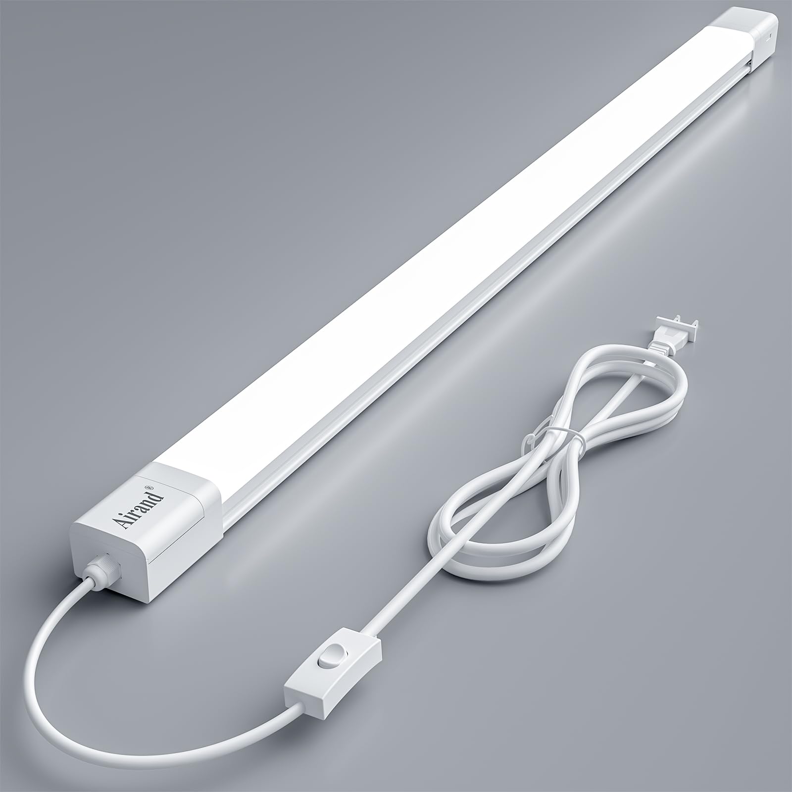Airand 5000K Plug in Ceiling Light, 4FT Linkable LED Shop Light with ON ...