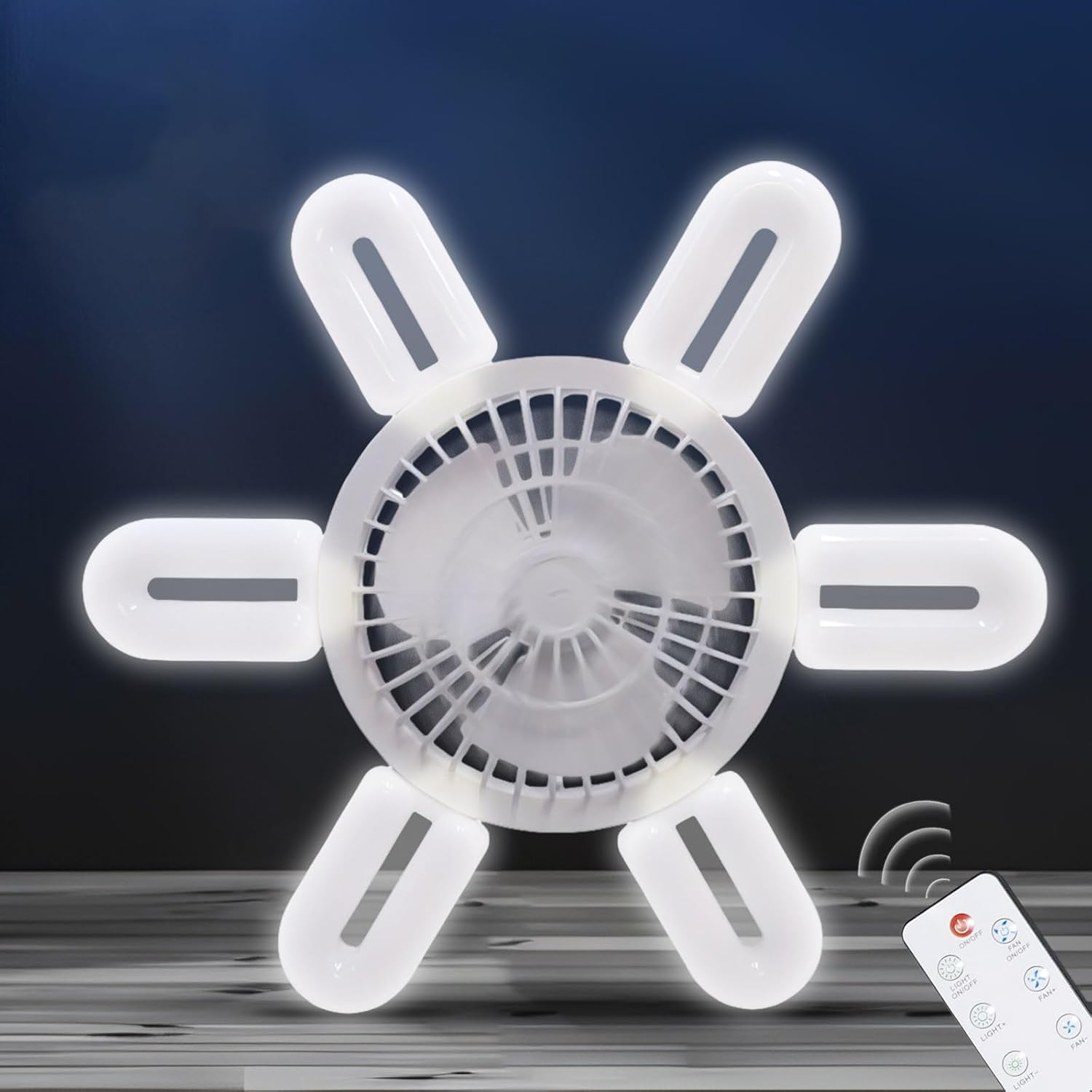 Amazon.com: Generic Folding Ceiling Fan with 6 Leaf Lights, Modern ...