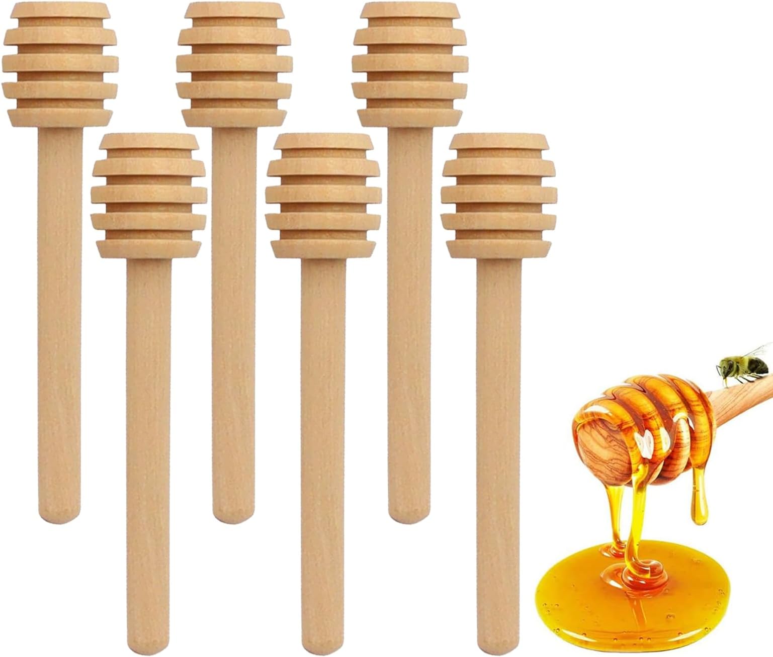 20 Stück Honiglöffel,Honigrührer aus Holz,Honig Rührstäbchen ...
