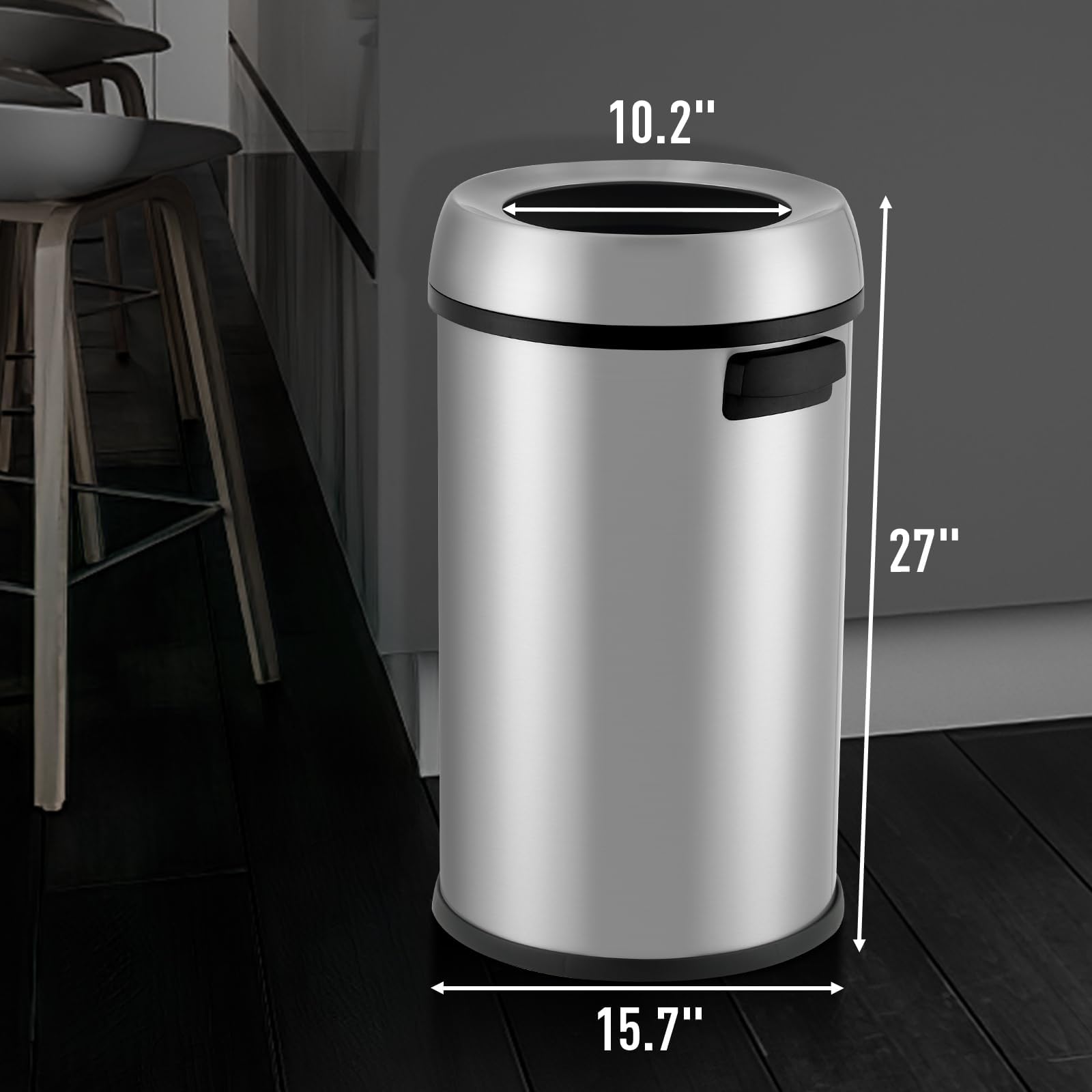 Snapklik.com : 65L/17 Gallon Open Top Trash Can Commercial Grade Heavy ...