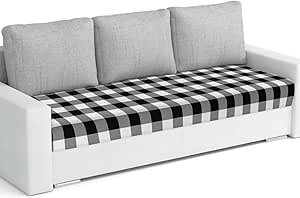 Amazon.com: Scominoc Black and White Check Couch Cushion Covers ...