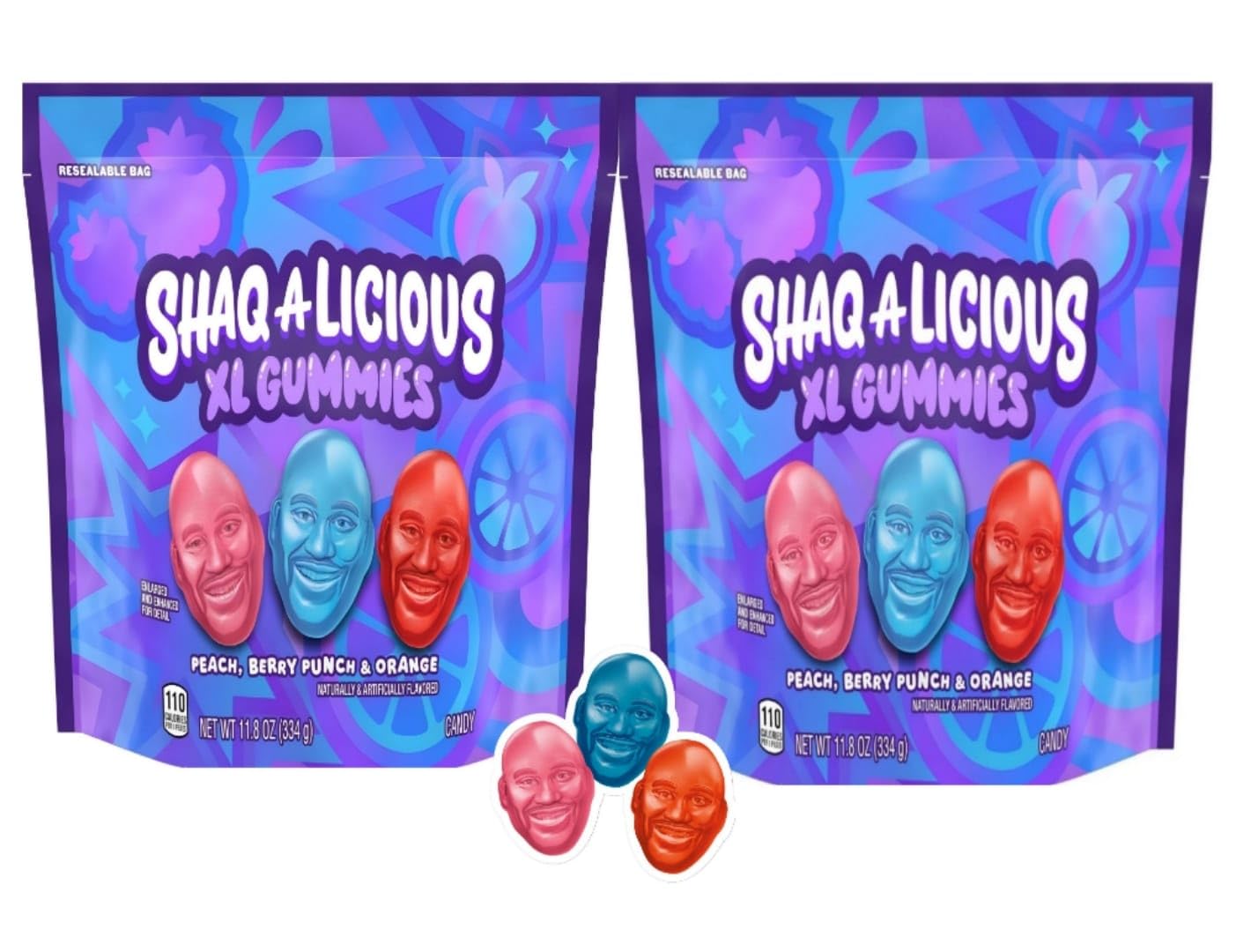 Amazon.com : Shaq-A-Licious Xl Gummies Original Flavor Chewy Candy, Bag ...
