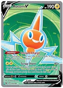 Amazon.com: Rotom V - 176/196 - Full Art- Lost Origin - NM/M : Toys & Games