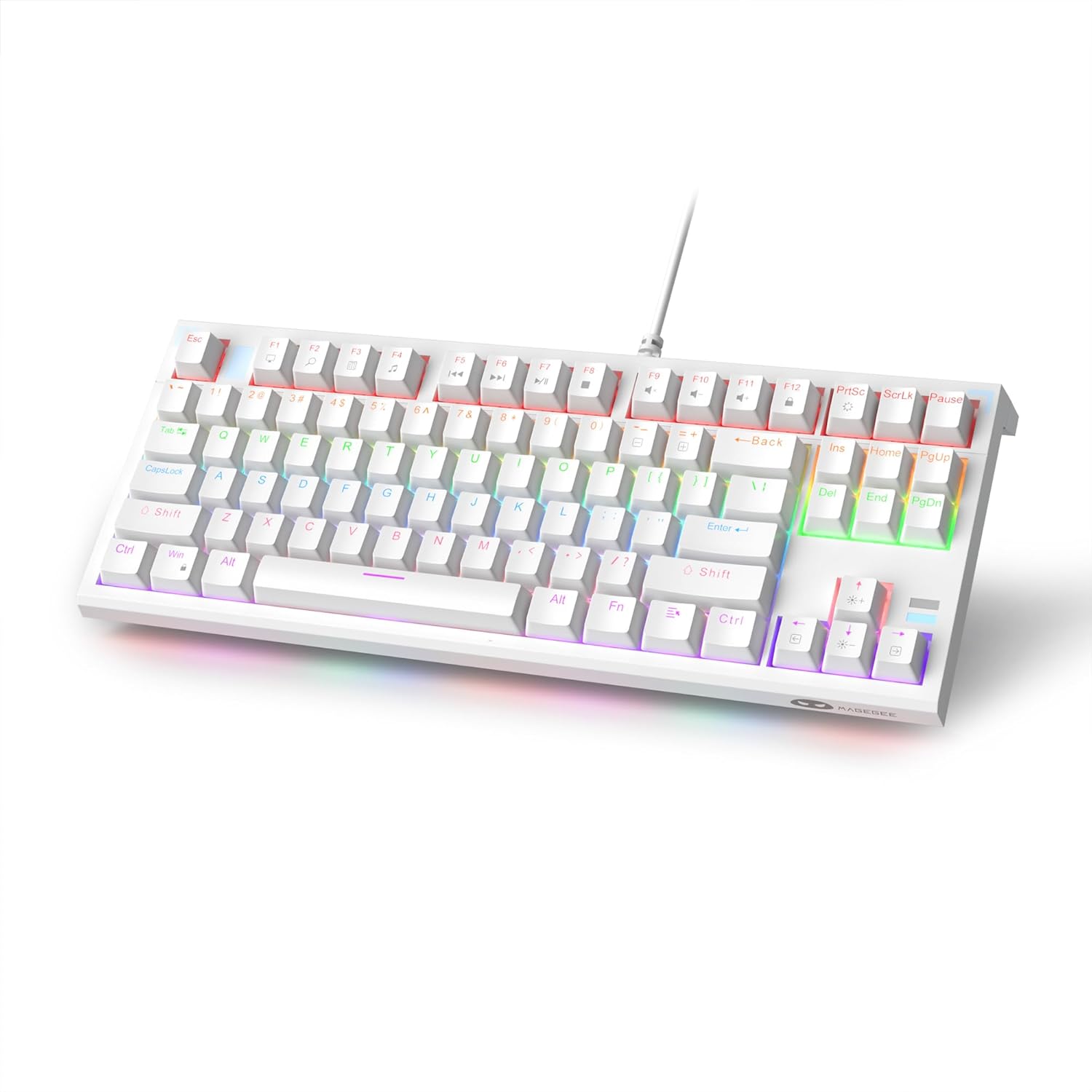Amazon.com: MageGee 75% Mechanical Gaming Keyboard, Colorful LED ...