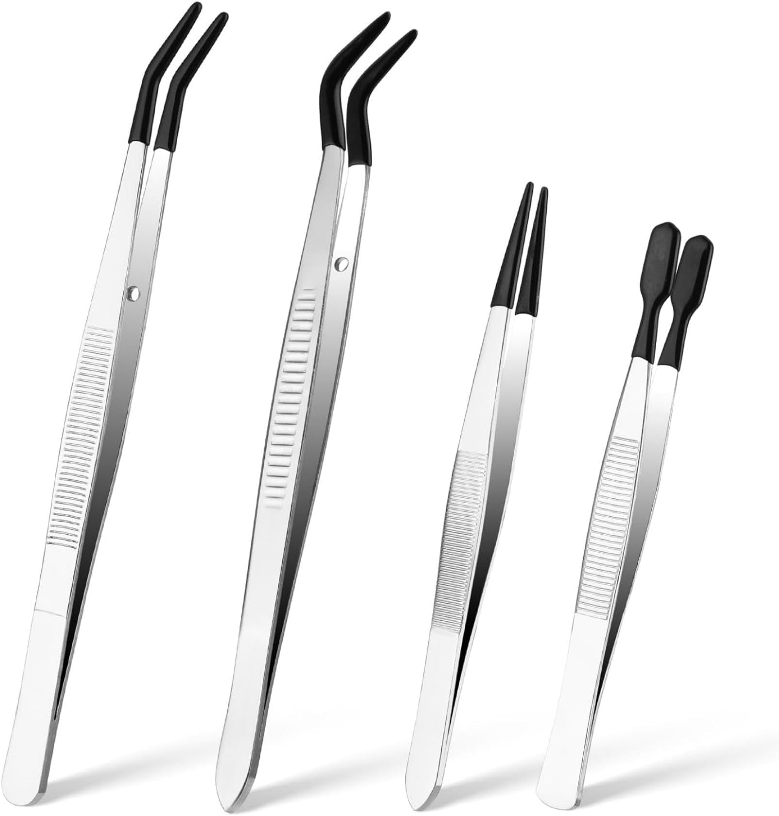 Amazon.com: 3 Pieces Tweezers with Rubber Tips Tweezers PVC Coated ...