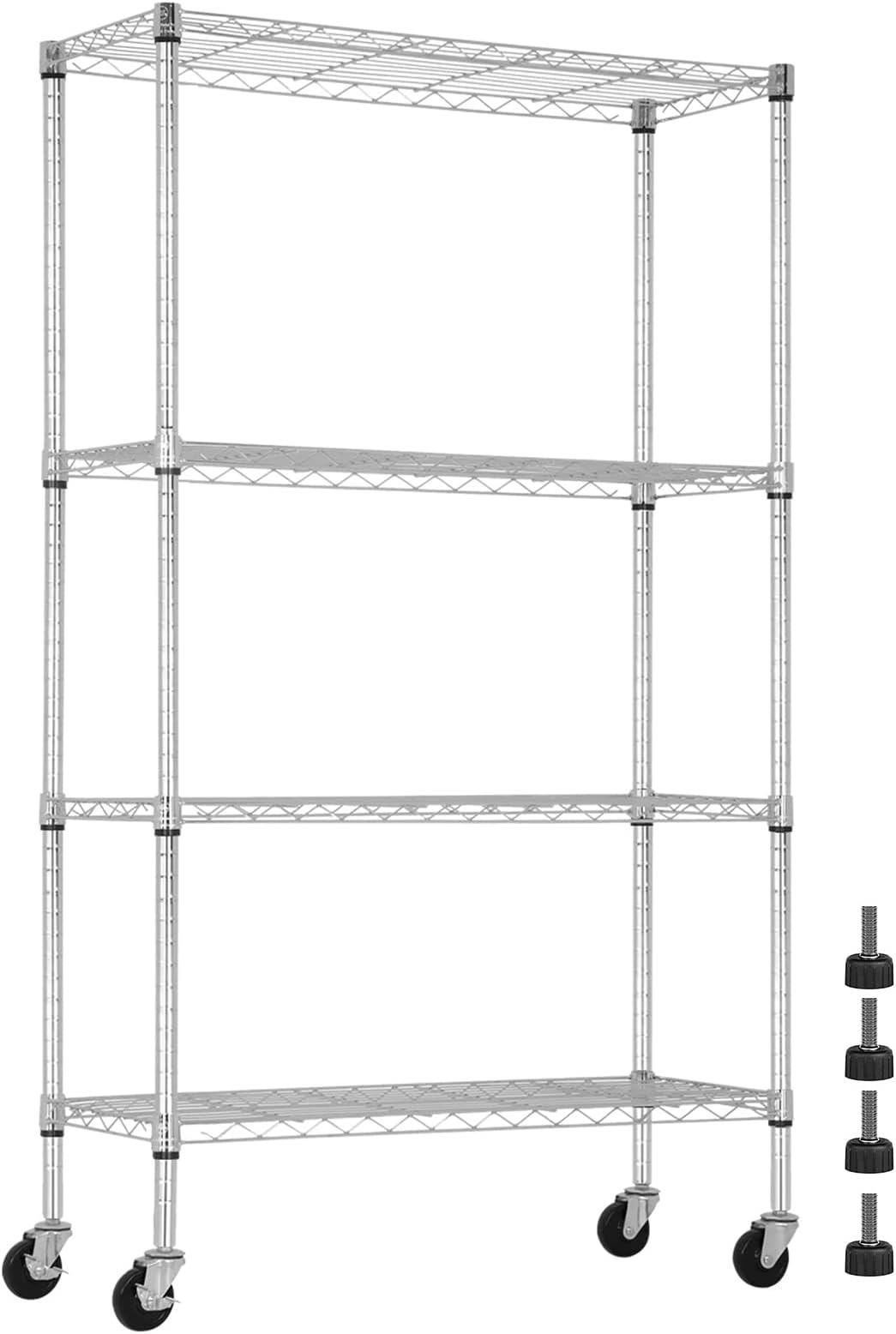 Amazon.com: Storage Shelves 75"H Wire Shelving Unit with Wheels 1750LBS ...