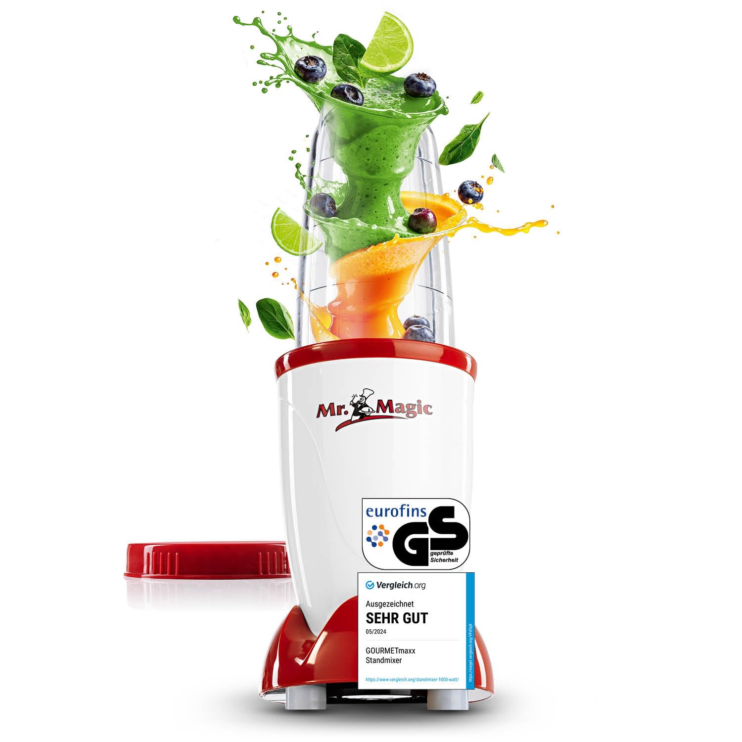 Amazon.de: GOURMETmaxx Mr. Magic Mixer | Smoothie Maker - 4-tlg ...